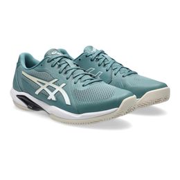 Tennisschuh asics "SOLUTION SWIFT FF 2 CLAY", Herren, Gr. 46, foggy teal, oatmeal, Synthetik, Schuhe, Sandplatzschuhe f&uuml;r Aschepl&auml;tze