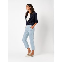 3/4-Hose Toni, Damen, Gr. 36, N-Gr, blau bleached, Web, Obermaterial: 77% Baumwolle, 20% Polyamid, 3% Elasthan, unifarben, 3/4-L&auml;nge, Hosen, mit Stretch