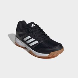 Hallenschuh adidas Performance "Speedcourt W", Damen, Gr. 38, schwarz-wei&szlig; (core schwarz, ftwr wei&szlig;, gum10), Synthetik, Textil, Schuhe Hallenschuh, geeignet f&uuml;r jeden Hallensport