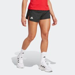 Laufshorts adidas Performance "ADIZERO ESSENTIALS RUNNING SPLIT", Damen, Gr. M, N-Gr, schwarz (schwarz, normal, gr.), Obermaterial: 100% Polyester, Hosen