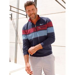 Sweatshirt Catamaran, Herren, Gr. 44/46, marine, 50% Baumwolle, 50% Polyester, gemustert, gestreift, unifarben, Rundhals, Sweatshirts Sweatshirt