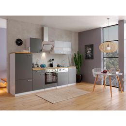 respekta K&uuml;chenzeile KB280WGS 280 cm Wei&szlig; - Grau
