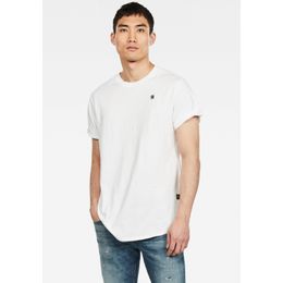 G-Star Raw T-Shirt G-STAR "Lash", Herren, Gr. L (52/54), wei&szlig;, Jersey, Obermaterial: 100% Baumwolle, unifarben, normal h&uuml;ftbedeckend, Rundhals, Umschlagsaum krempelbar, Shirts T-Shirt, mit kleinem Logodetail