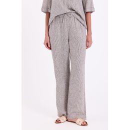 Leinenhose Freequent "FQLAVA-PANTS", Damen, Gr. M, N-Gr, coffee bean with star off, wei&szlig;, Web, Obermaterial: 55% Leinen, 45% Viskose, gestreift, bequem lang, Hosen, bequem weite Form, gestreift
