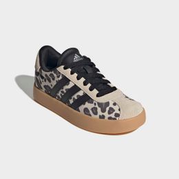 Sneaker adidas Sportswear "VL COURT 3.0 K", M&auml;dchen, Gr. 32, crystal linen, core schwarz, khaki six, Leder, Synthetik, Textil, Schuhe Sneaker, inspiriert vom Design des Handball Spezial, f&uuml;r Kinder & Jugendliche