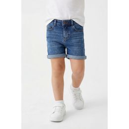 Jeansshorts KIDS Only "KONPHINE", M&auml;dchen, Gr. 134, N-Gr, blau (medium, blau denim), Denim/Jeans, Obermaterial: 99% Baumwolle, 1% Elasthan, unifarben, regular fit kurz, Jeans Jeansshorts