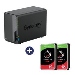 Synology DiskStation DS224+ 2 Einsch&uuml;be NAS-Server Leergeh&auml;use (DS224+) + 24TB (2x12TB) Seagate IronWolf&reg; SATA Festplatten