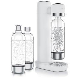 arendo Wassersprudler Soda Maker mit 3x 1000 ml Flaschen, kompatibel mit 60l CO2 Zylindern, (Set, 4-tlg., Soda Maker, PET-Flasche), Soda Streamer + 3 Wasserflaschen, BPA-frei, fein dosierbar, Carbonator
