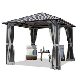 TOOLPORT Gartenpavillon Moonlight Superior, inkl. 4 Seitenteile 3x3.65 m Dunkelgrau
