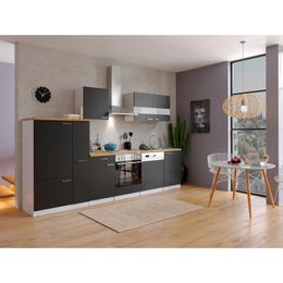 respekta K&uuml;chenzeile KB310WS 310 cm Wei&szlig; - Schwarz