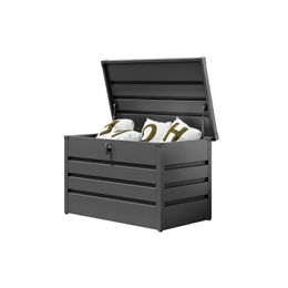 TOOLPORT GFP Primeyard Gartenbox BRIAN Aufbewahrungsbox Auflagenbox Gartentruhe Metall, anthrazit 152x69x61 cm