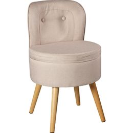 ECHTWERK Kleiner Sessel/Hocker "VINCE" - creme