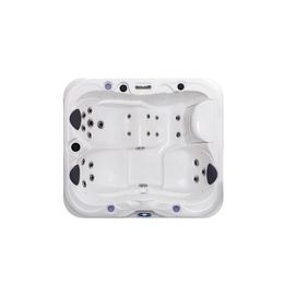 TroniTechnik&reg; Outdoor Whirlpool NISIDA mit Thermoabdeckung 3 Pl&auml;tze, 21 D&uuml;sen, 3-PS-Pumpe, LED-Beleuchtung, Farblichttherapie, Heizung, Wasserfall, vormontiert