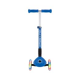 Globber JUNIOR FOLDABLE LIGHTS &ndash; Tretroller, 120/80 mm, ABEC 9, 3-r&auml;drig, LED-Leuchtrollen, dunkelblau