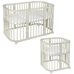 Waldin Babybett Kinderbett 7in1 mit Matratze, mitwachsendes Kinder-Bett