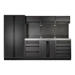 Kraftwerk 4-Element-Schrankw. mit Vierkantlochwand, 3964GIX (3964G-BLK-IX)