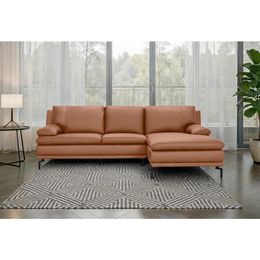 Mid.you Ecksofa, Cognac, Leder, Echtleder, B&uuml;ffelleder, 248x158 cm, Wohnzimmer, Sofas & Couches, Sofas, Ledersofas