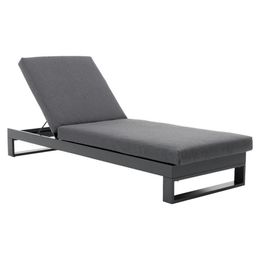 Amatio Pro Gartenliege, Anthrazit, Metall, Textil, F&uuml;llung: Schaumstoff, 200x25x72 cm, Kissen, R&uuml;ckenlehne verstellbar, Gartenm&ouml;bel, Gartenliegen