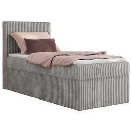BOXBETT TILIANO 90/200 - Hellgrau Cord - H4 - Visco Topper - Links