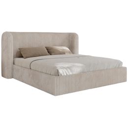 POLSTERBETT EMORA CLASSIC 160/200 - Beige Cord - Schaum-Matratze