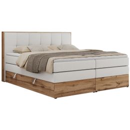 BOXSPRINGBETT ALBERO 1 KING 200/200 Wei&szlig; Kunstleder - H3