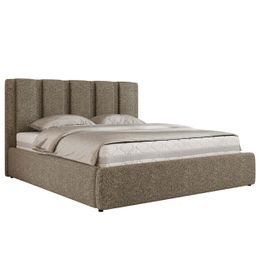 POLSTERBETT SAVINO CLASSIC 160/200 - Grau Struktur - Schaum-Matratze