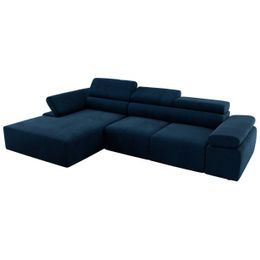 ECKSOFA RILASSO L Dunkelblau Velvet - links