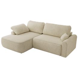 ECKSCHLAFSOFA CUBO L Creme Struktur - links