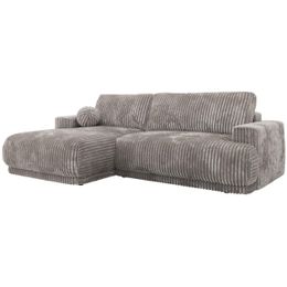 ECKSCHLAFSOFA RINA L Hellgrau Cord - links