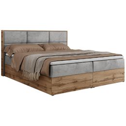 BOXBETT ALBERO 2 - 200/200 Hellgrau Velvet - H3