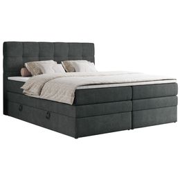 BOXSPRINGBETT ERNI KING 200/200 Dunkelgrau Struktur - H4