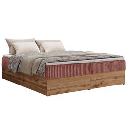 BOXBETT WOOD ZERO 180/200 - Rosa Cord - H4 - Topper T25