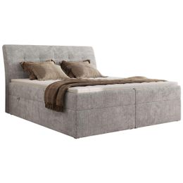 BOXBETT DAGOS 200/200 - Hellgrau Schenille grob gewebt - H4 - Topper T25