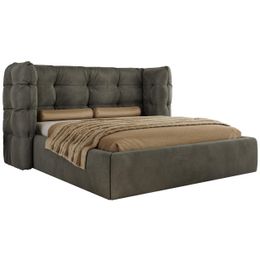 POLSTERBETT FLONELLE CLASSIC 180/200 - Dunkelgrau Velvet - Schaum-Matratze