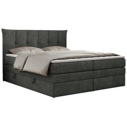BOXSPRINGBETT PREMIUM 10 KING 200/200 Dunkelgrau Struktur - H3