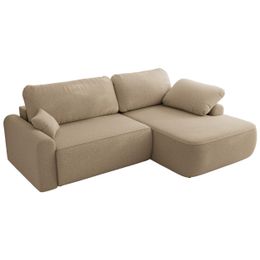 ECKSCHLAFSOFA CUBO L Hellbraun Boucle - rechts