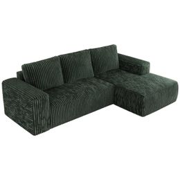 ECKSOFA TRENTINO L Gr&uuml;n Cord - Rechts