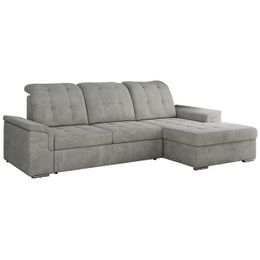 ECKSOFA MADRITO L - Hellgrau Struktur - Rechts