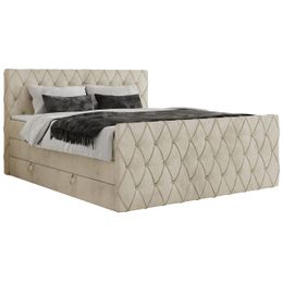 BOXSPRINGBETT MIREN KING DUO 200/200 Beige Velvet - H3
