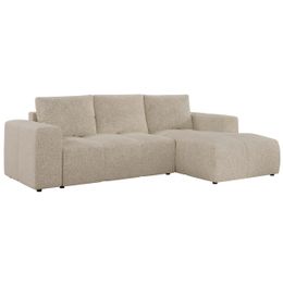 ECKSOFA MONIVA Creme Strukture - Rechts