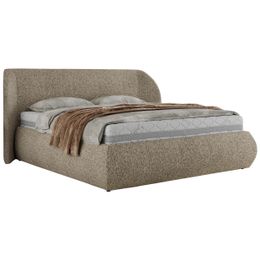 POLSTERBETT CAELA CLASSIC 180/200 - Dunkelbeige Strukture - Schaum-Matratze