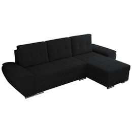 ECKSOFA UMBRIA L Schwarz Boucle