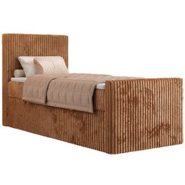 BOXBETT TILIANO DUO 90/200 - Orange Cord - H3 - Topper Visco - Links Seite