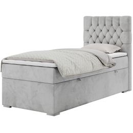 BOXBETT PERA 90/200 Hellgrau Velvet - H3 - Rechts Seite