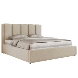POLSTERBETT SAVINO CLASSIC 200/200 - Creme Struktur - Schaum-Matratze