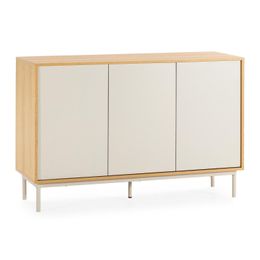 SIDEBOARD Cuzco 3 t&uuml;ren Eichenfarbe/grau