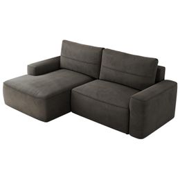 ECKSOFA BELLUNO L Dunkelgrau Velvet - Links