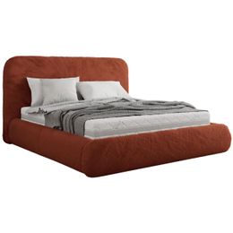 POLSTERBETT BENEA CLASSIC 140/200 - Orange Pl&uuml;sch - Schaum-Matratze