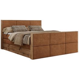 BOXSPRINGBETT ALBERO 2 KING DUO 200/200 Orange Strukture - H3