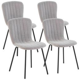 STUHL 4er-Set Lucky hellgrauer Stoff